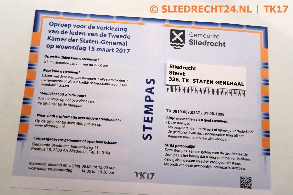 Stempas voor verkiezingen Tweede Kamer valt in bus - Sliedrecht24