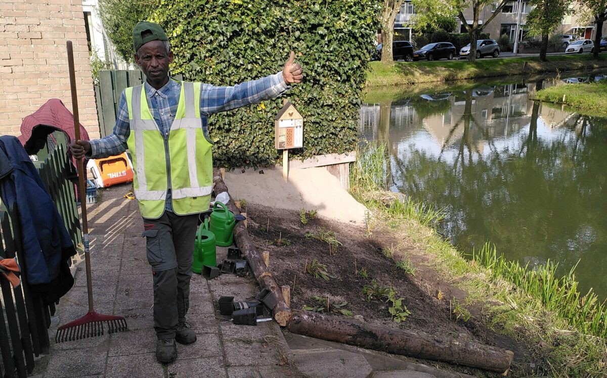 Moestuin Sliedrecht zet bloemen en planten op talud - Sliedrecht24